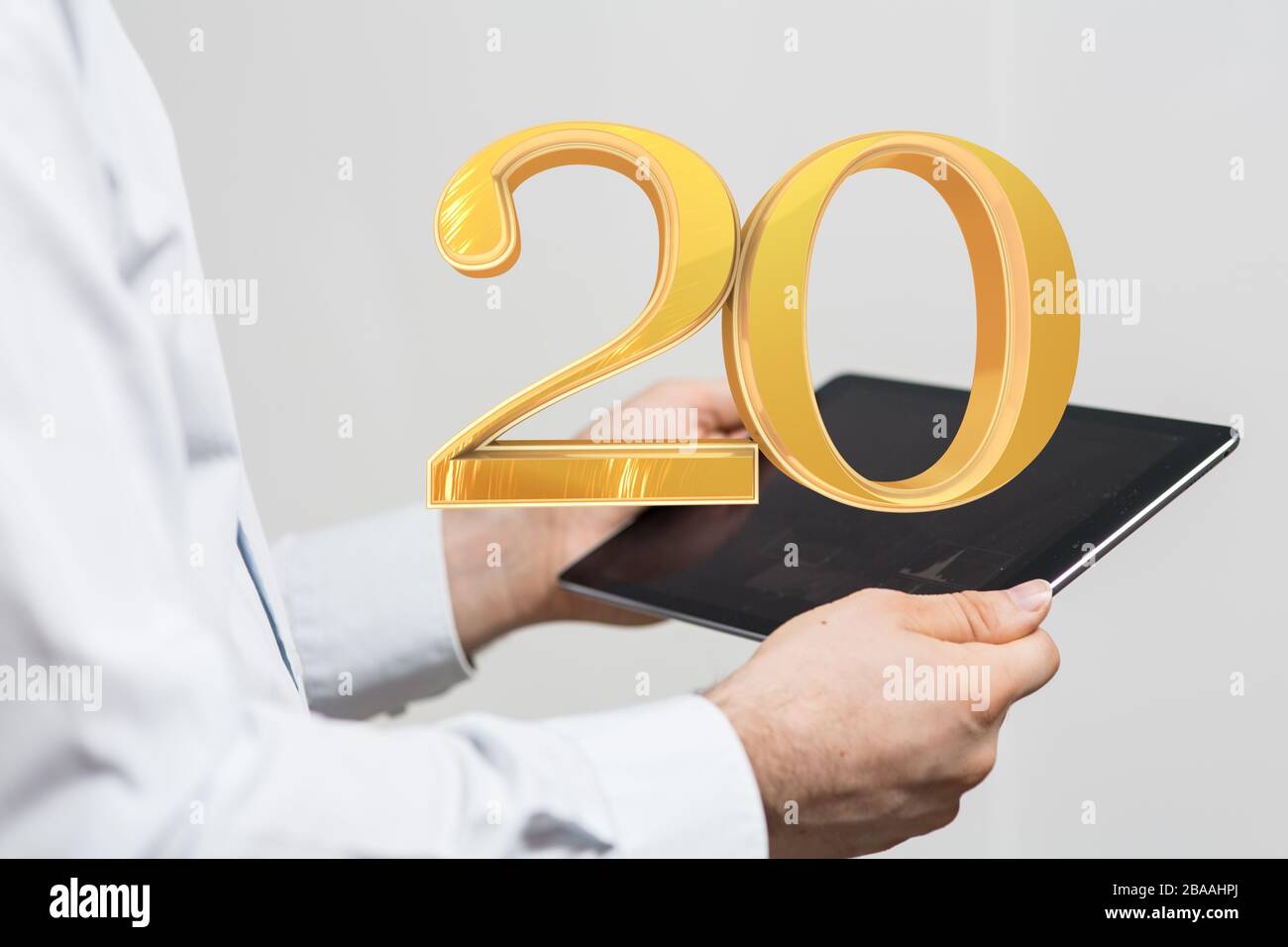 A 20 years anniversary celebration logotype with elegant celebration ...