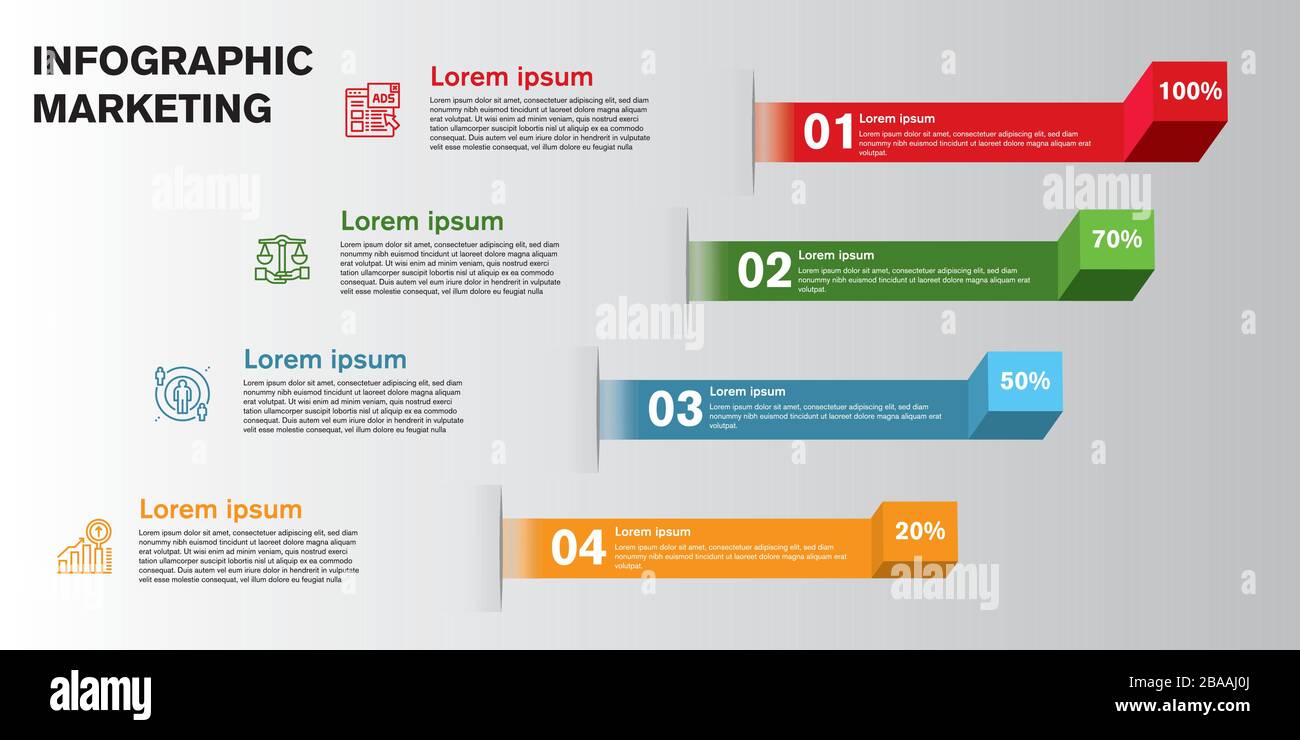 Illustration of Modern Business colorful infographic with title ...