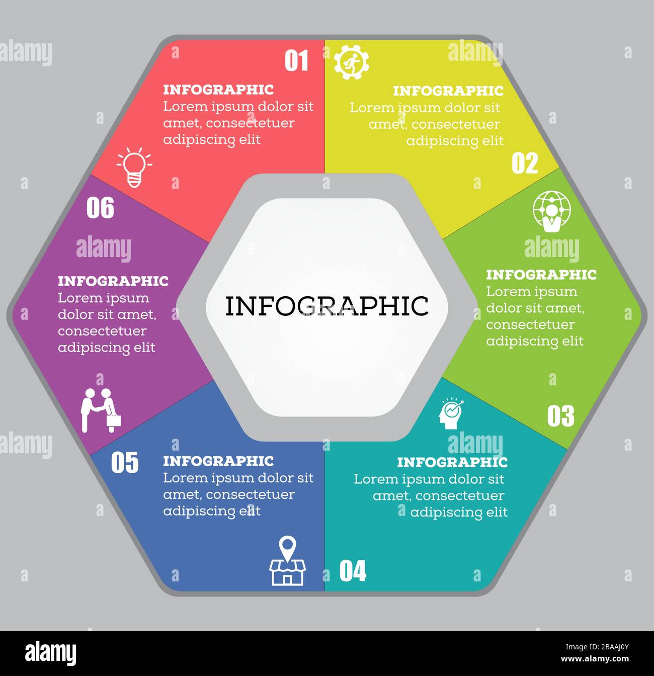 Illustration of Modern Business colorful infographic with title ...