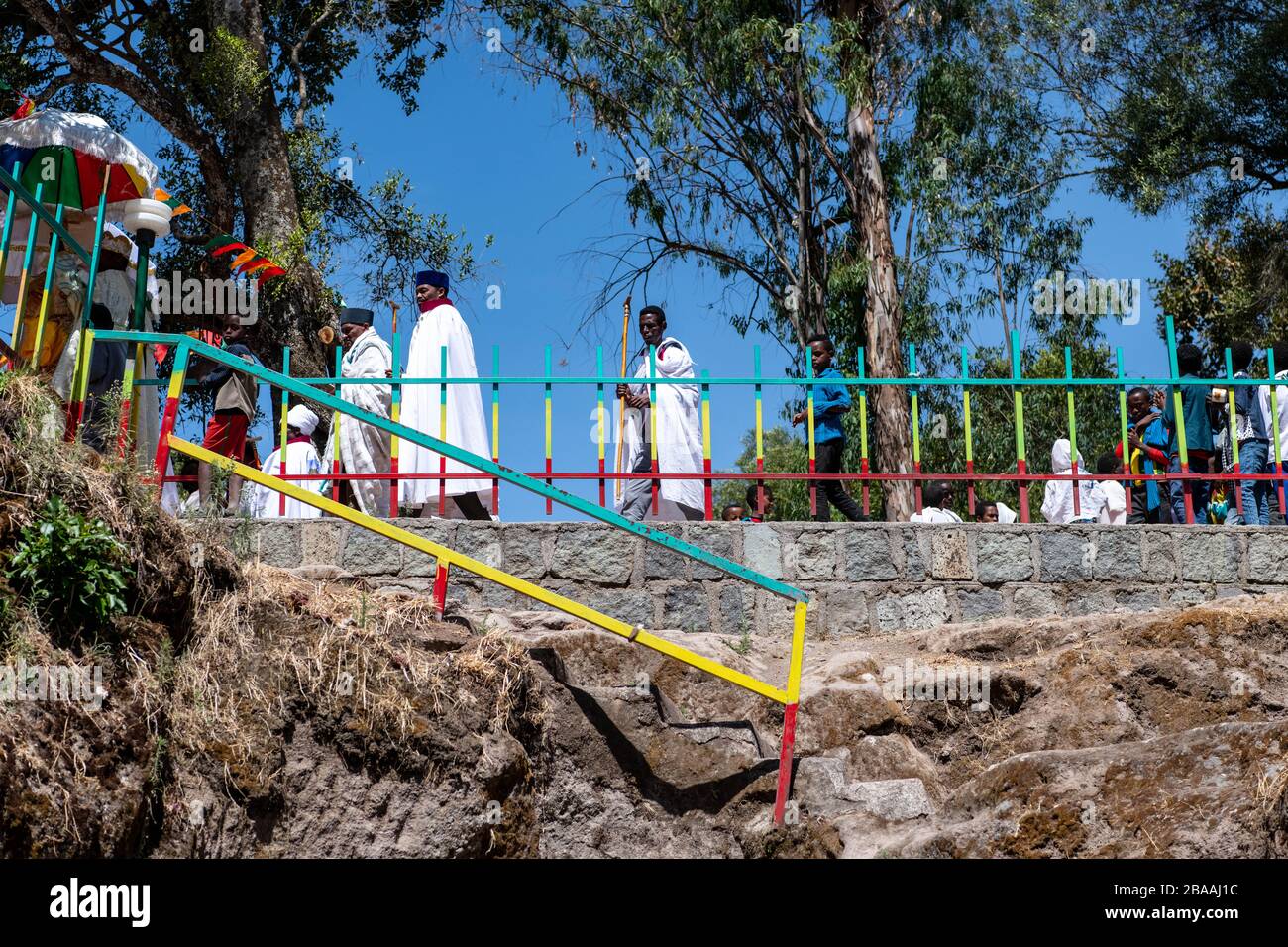 Africa, Ethiopia, Adadi Mariam. Religious procession in Adadi Mariam ...