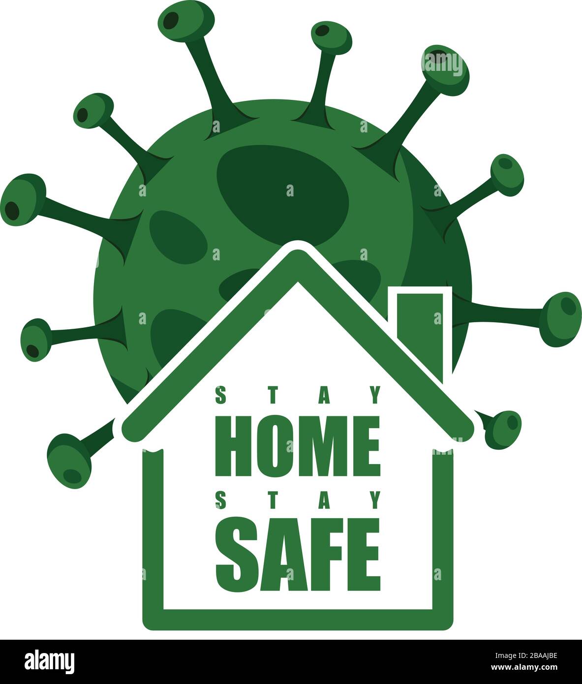 Illustration of COVID 19 - Stay home stay safe - virus - vector Stock ...