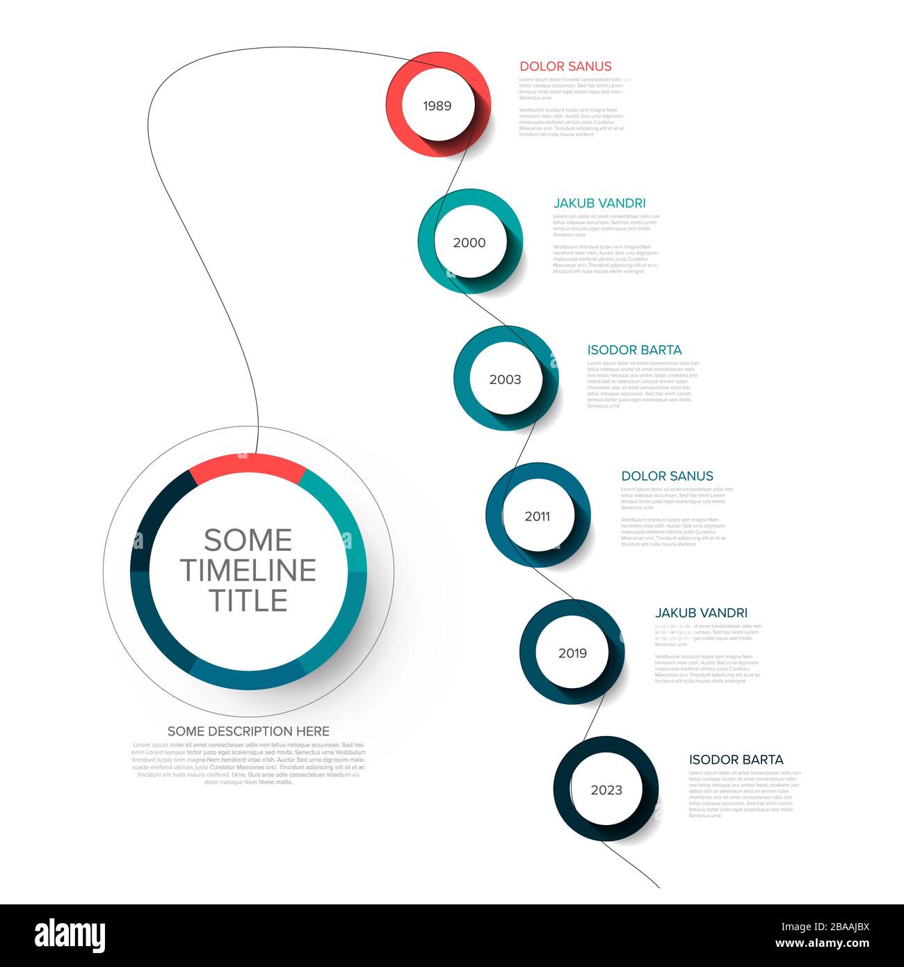 Vector Infographic timeline template with diagonal line, circle buttons ...