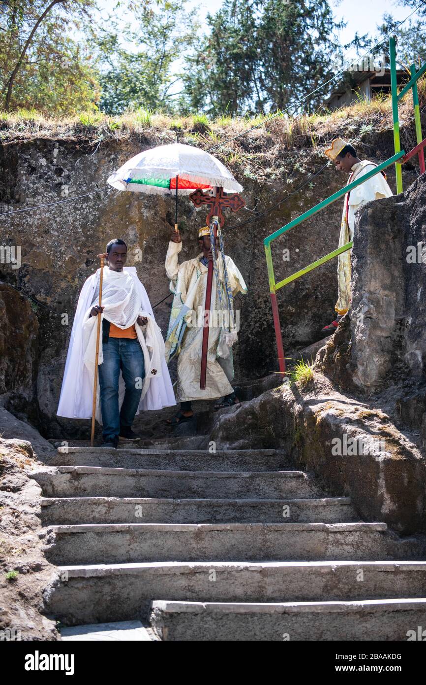 Africa, Ethiopia, Adadi Mariam. Religious procession in Adadi Mariam ...