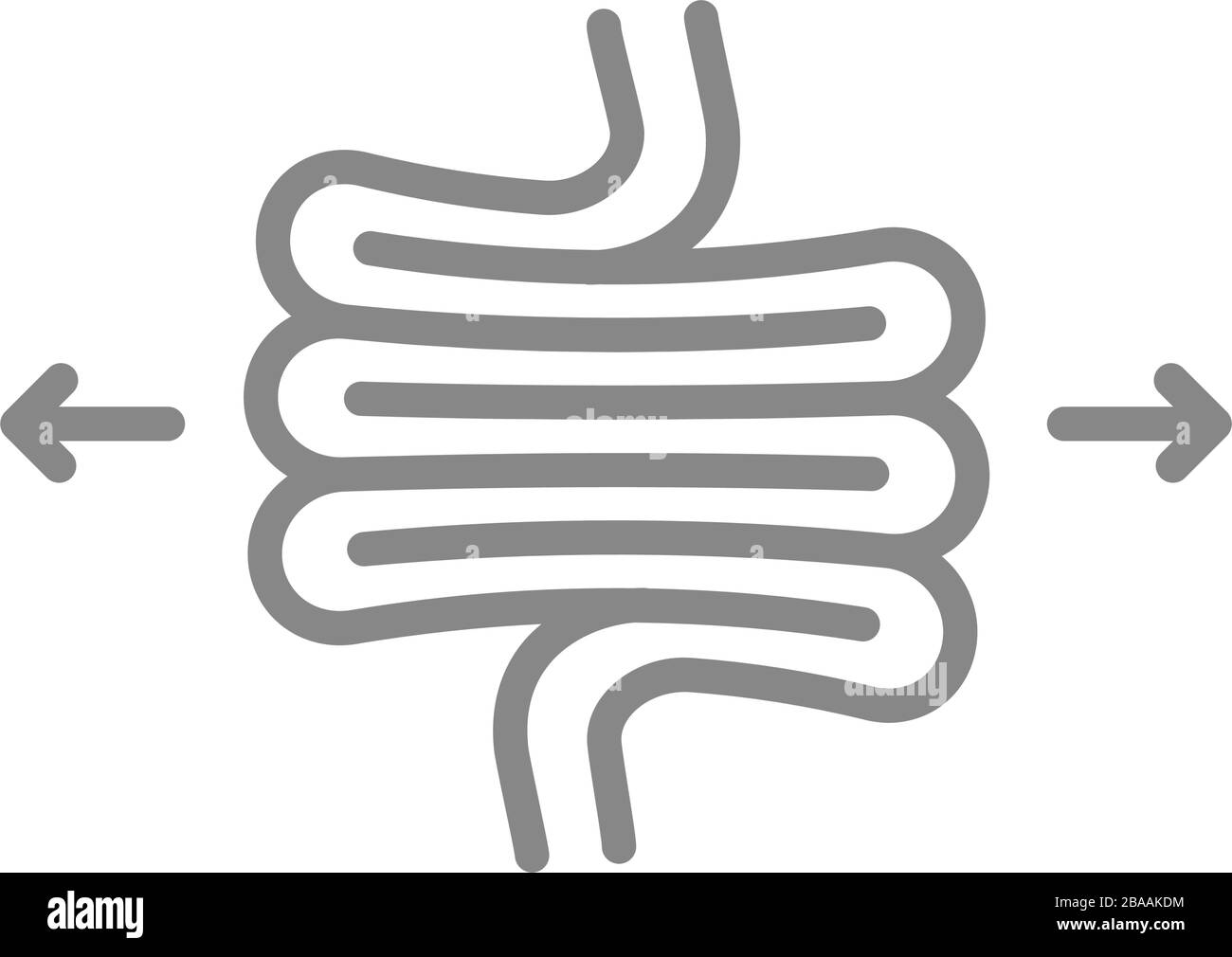 Irritable bowel syndrome line icon. Diseases internal organ, intestine ...