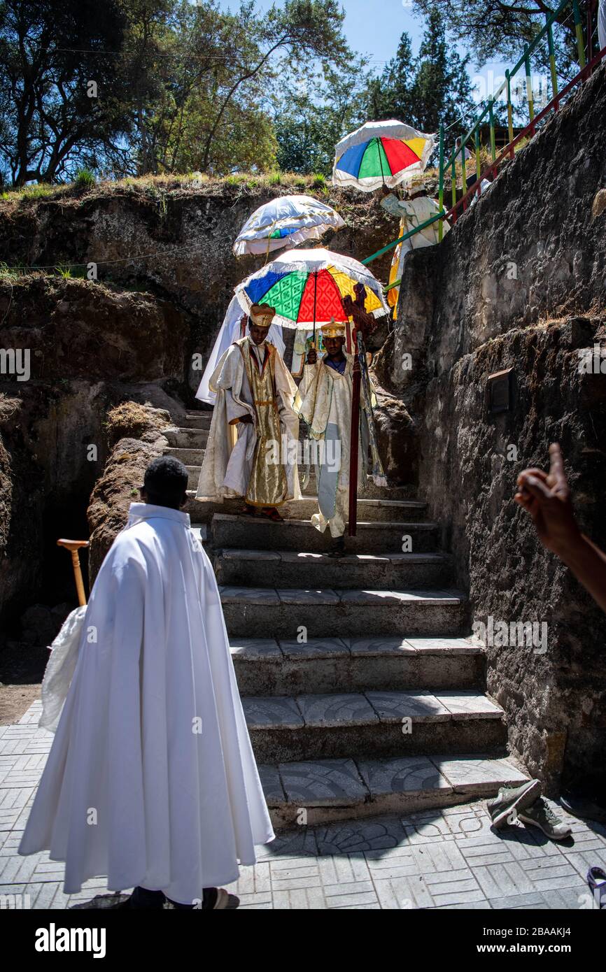 Africa, Ethiopia, Adadi Mariam. Religious procession in Adadi Mariam ...