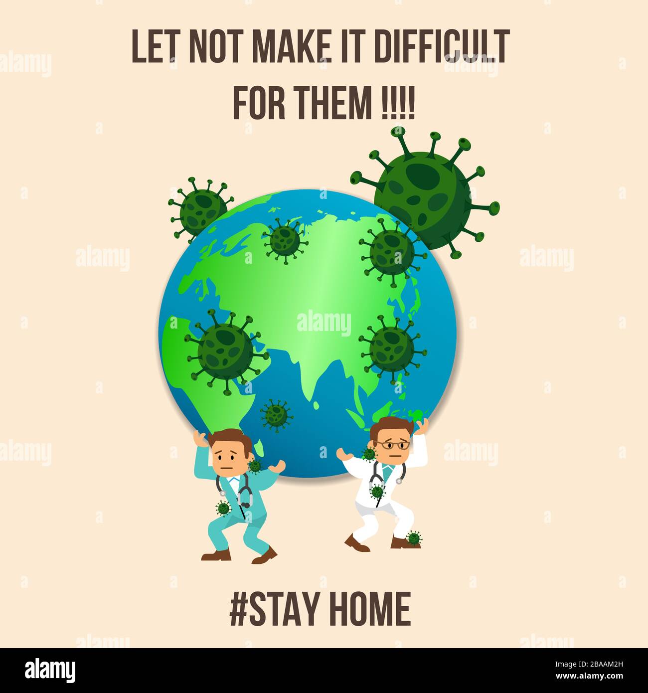 Illustration of COVID 19 let not make it difficult for them, stay home ...