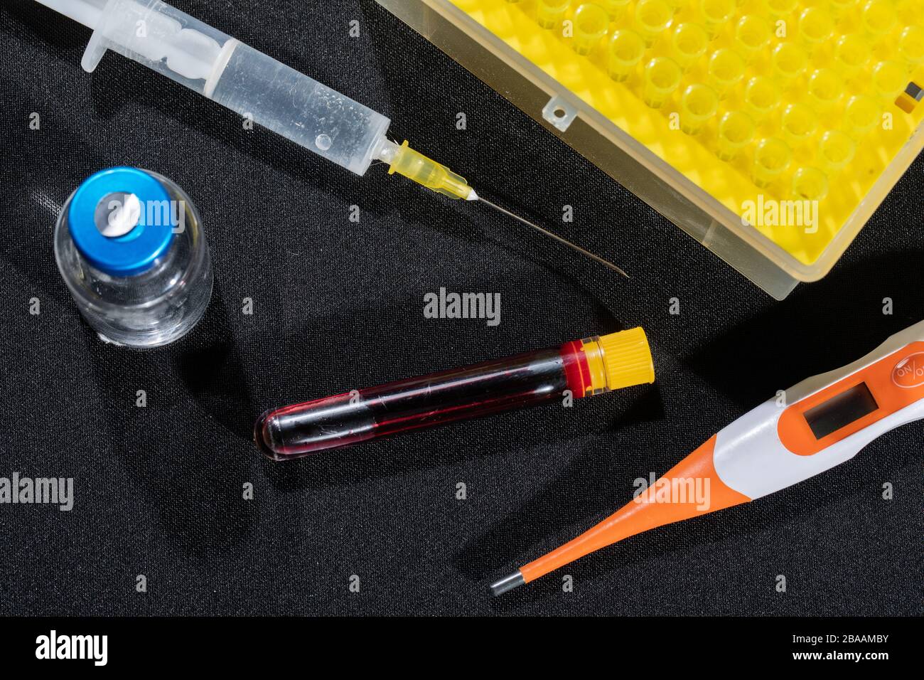 Each blood vial is transported to the laboratory for specialized tests ...