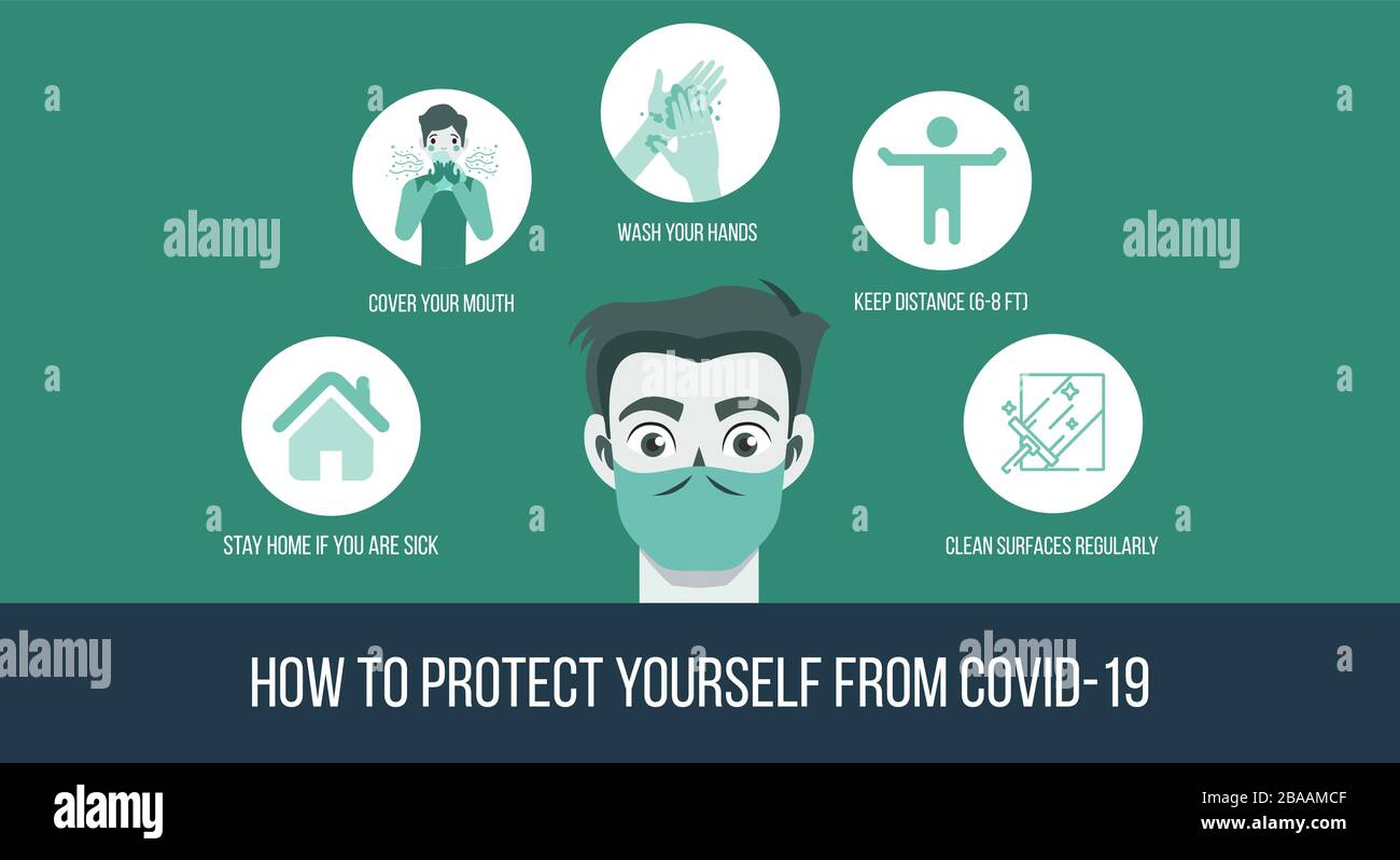 Illustration of COVID 19 - how to protect yourself from covid-19 ...