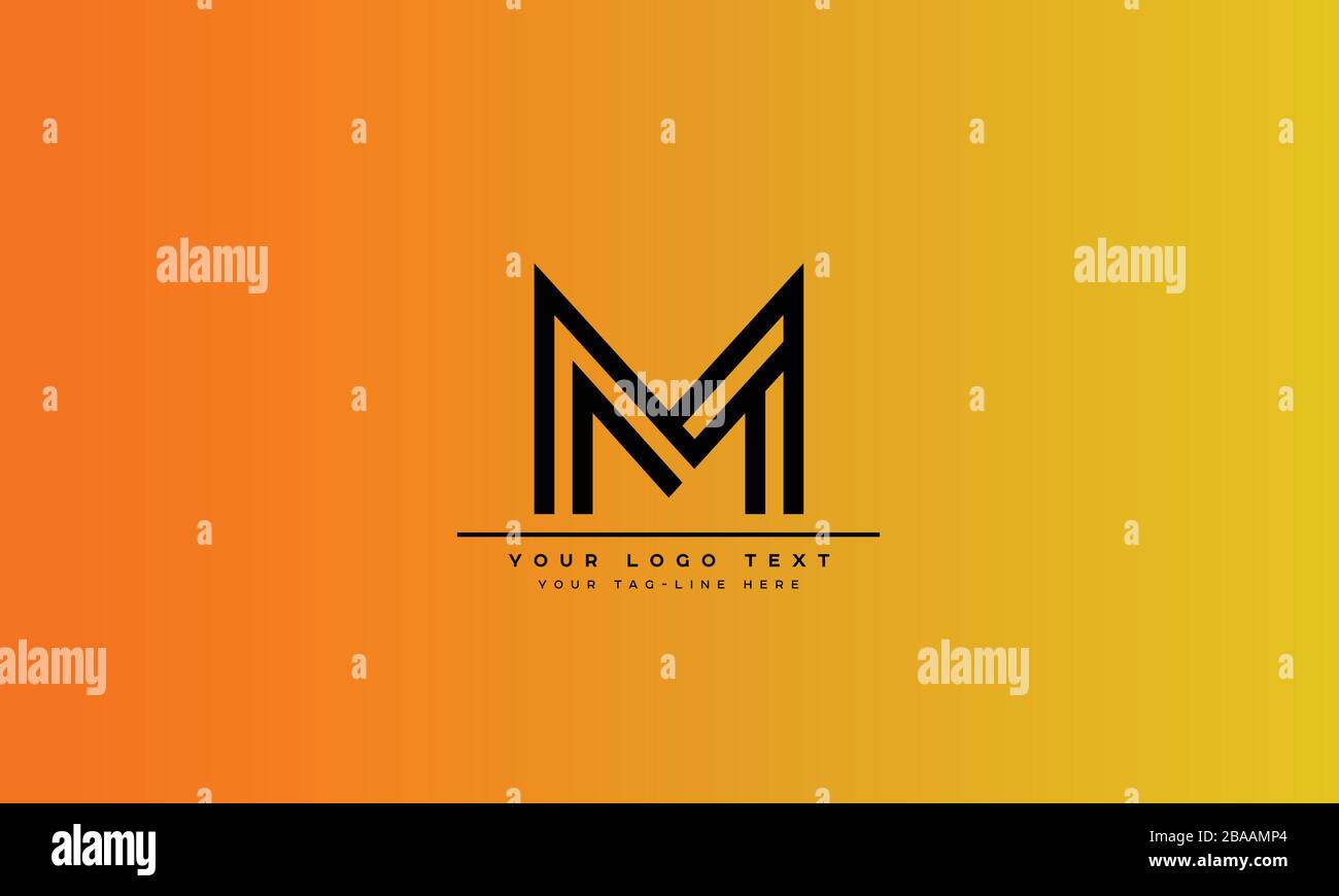 Abstract letter M, MM Alphabet Logo Design Stock Vector Image & Art - Alamy