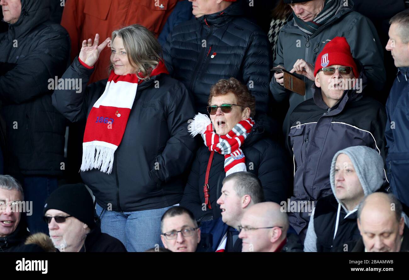 Stoke City fans ahead of the match Stock Photo - Alamy