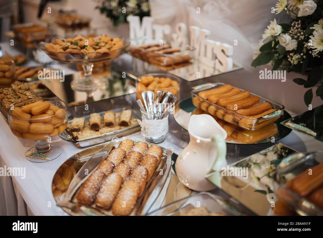 Delicious decorated biscuits on the table. Party and food Stock Photo ...