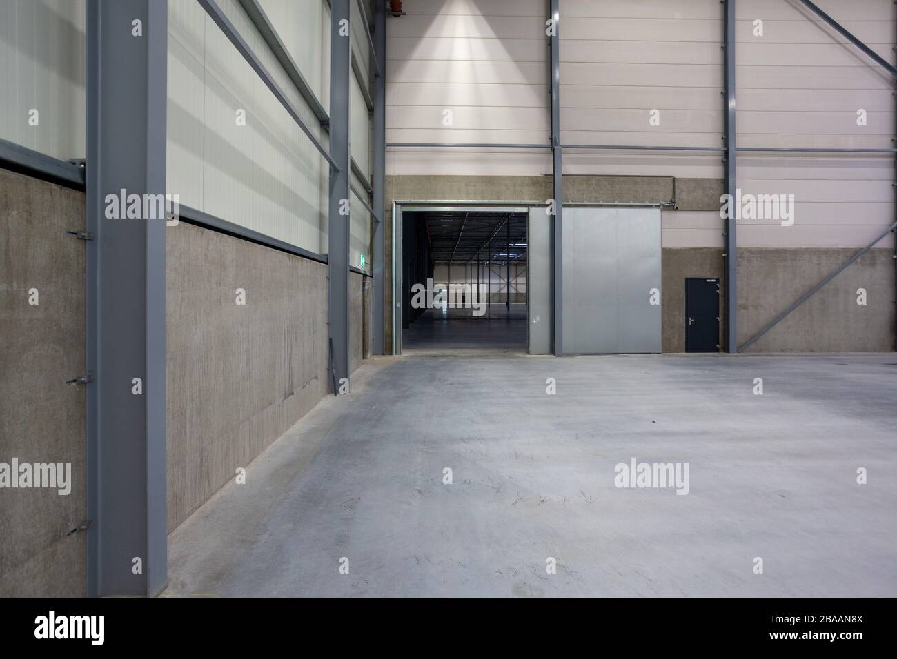 Sliding inside of a big warehouse Stock Photo - Alamy