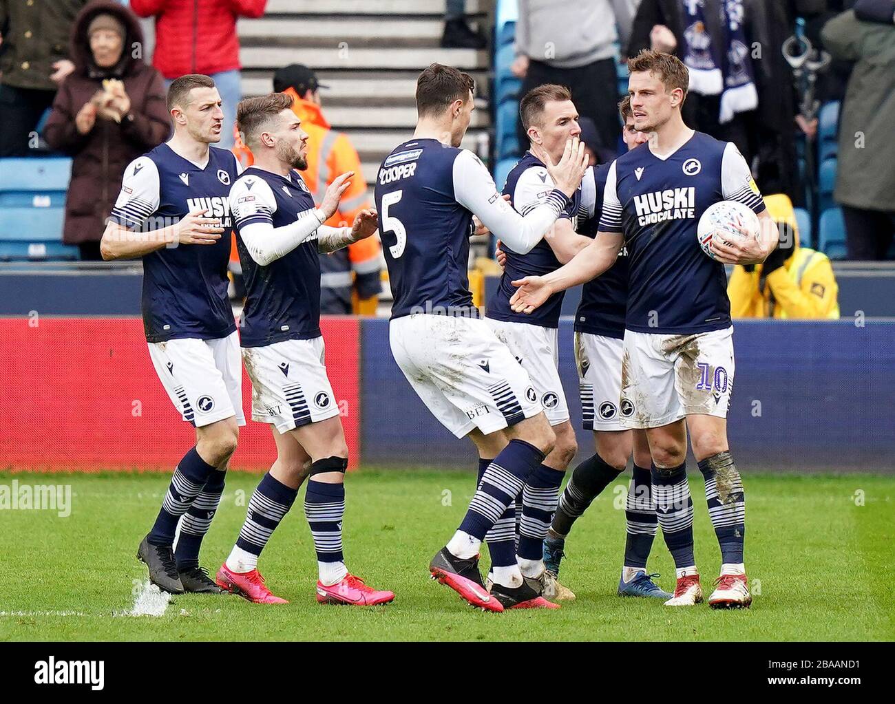 Millwall’s Matt Smith celebrates scoring his side’s first goal with ...