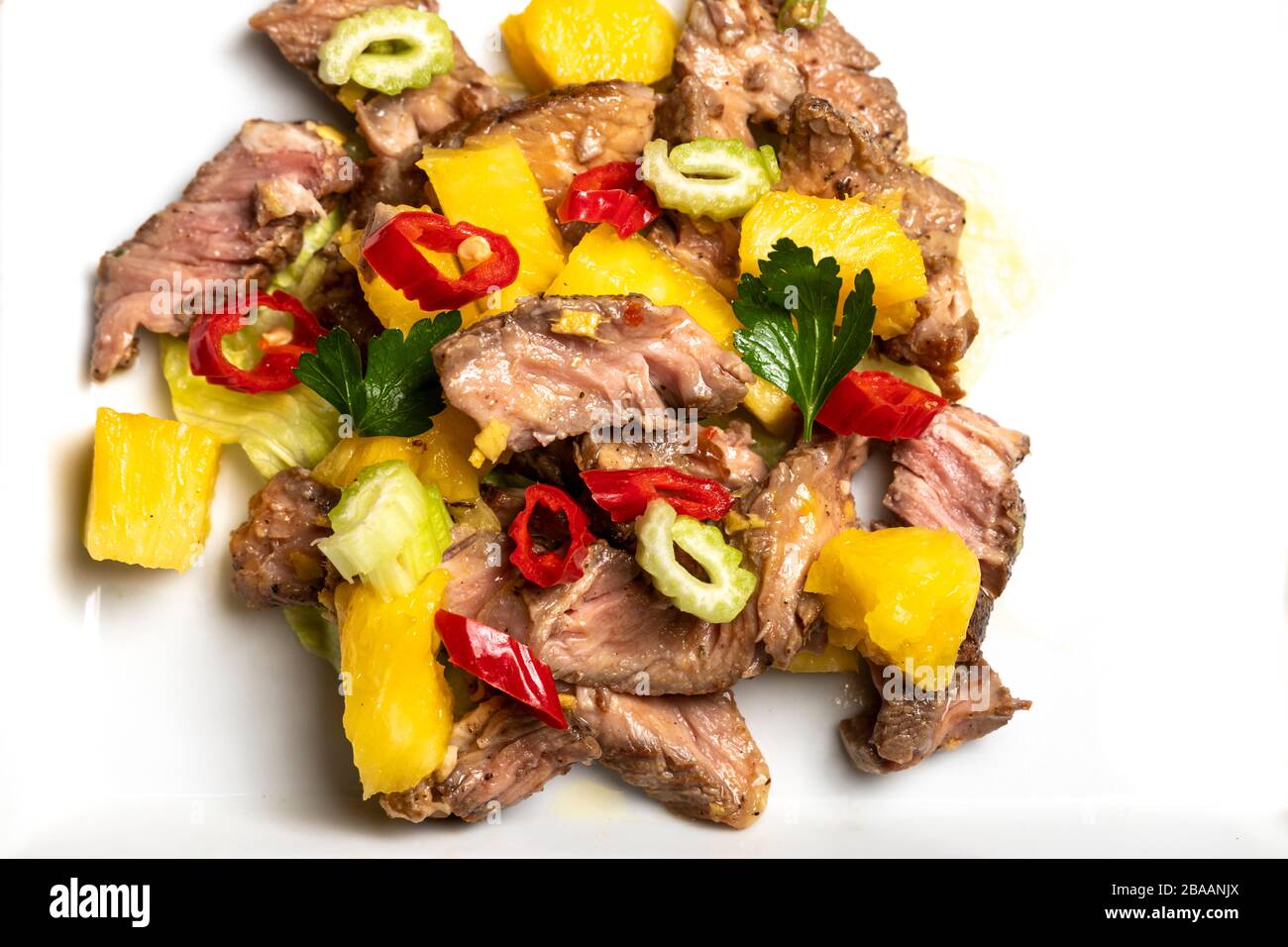 thai meat salad with pineapple Stock Photo - Alamy