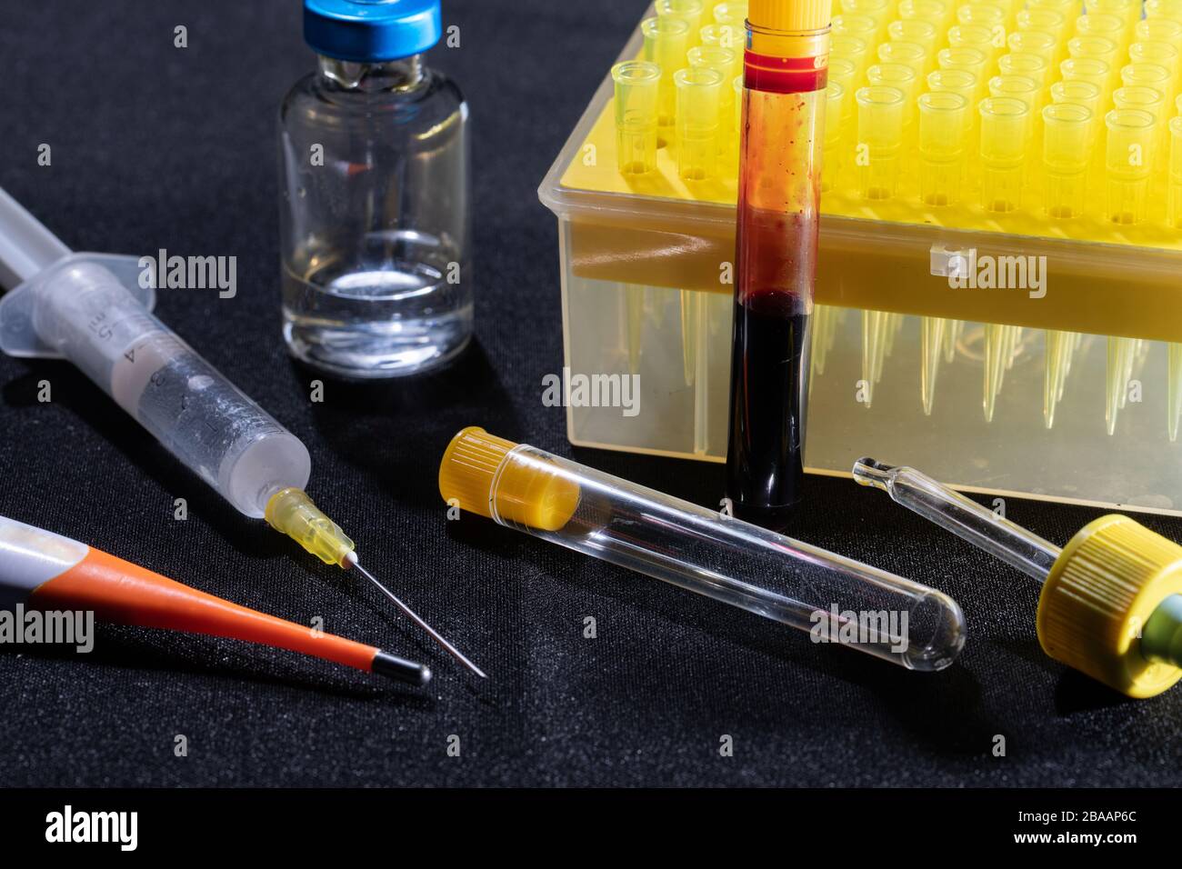 Each blood vial is transported to the laboratory for specialized tests ...