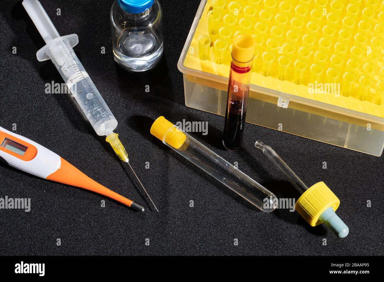 Each blood vial is transported to the laboratory for specialized tests ...