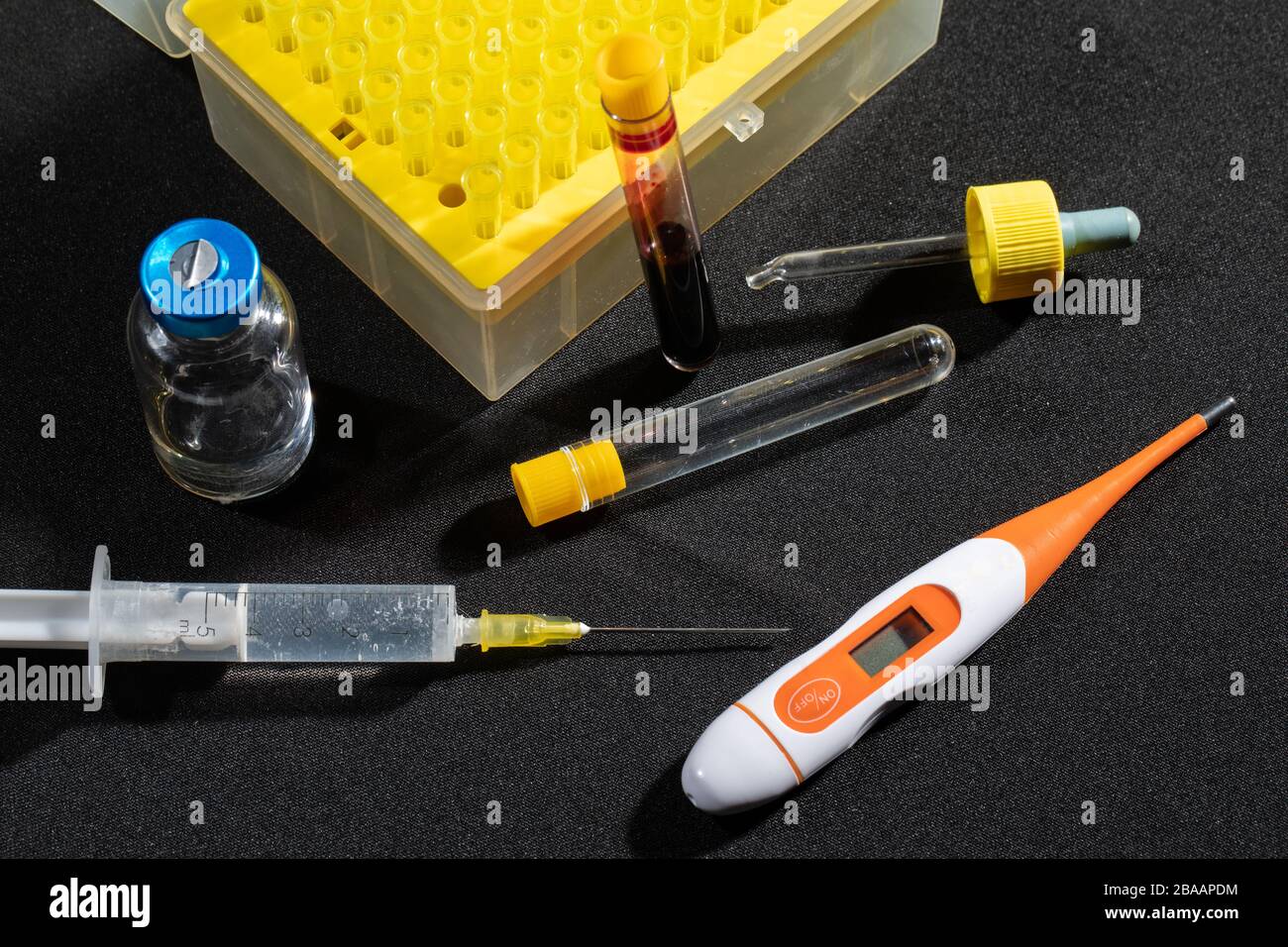 Each blood vial is transported to the laboratory for specialized tests ...