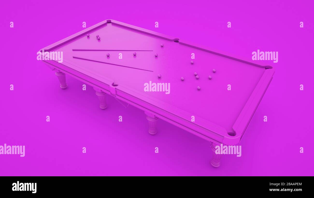 Snooker Table isolated on purple background. 3d rendering Stock Photo ...