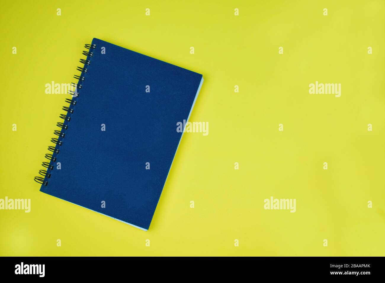 close up picture of a completely blue colored normal diary before ...