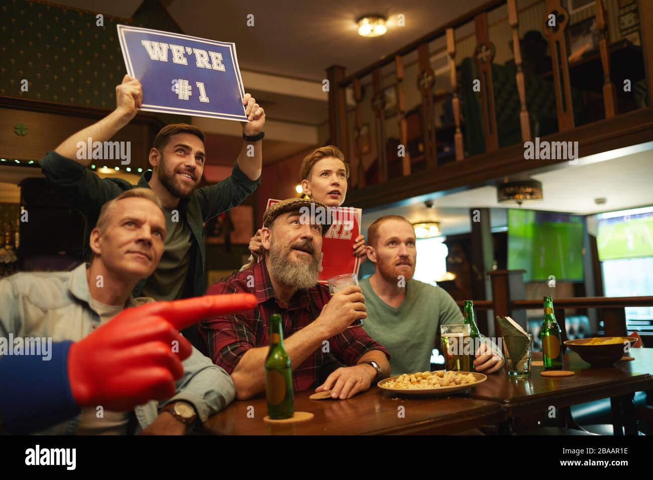 Football fans cheering beer hi-res stock photography and images - Alamy