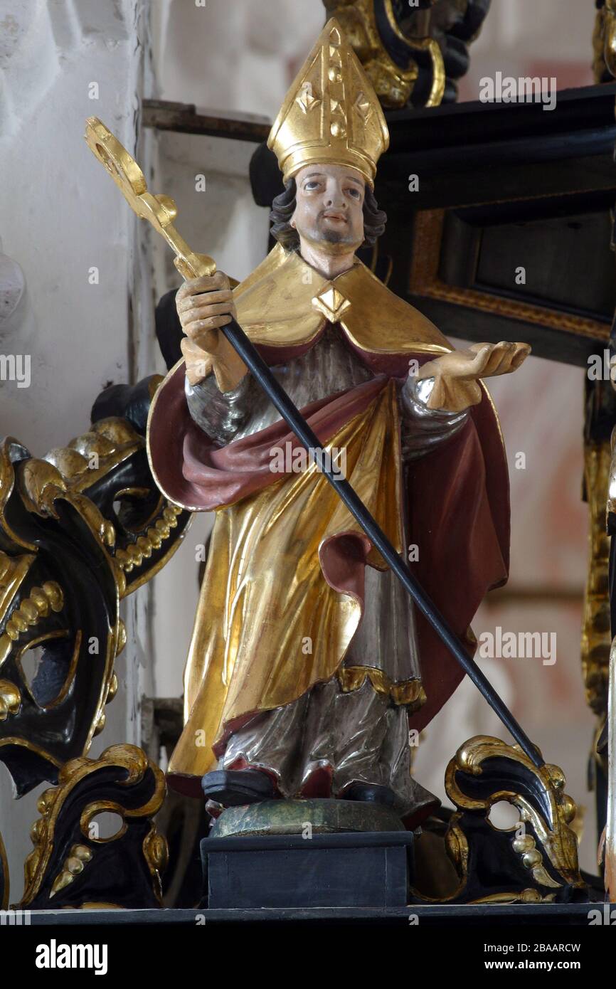 Pope Saint Gregory the Great, statue on the pulpit in the Church of ...