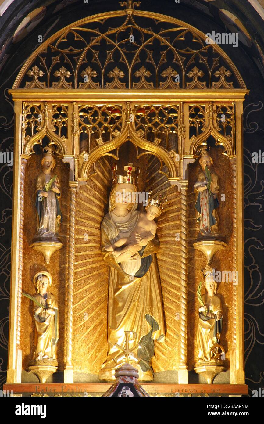Our Lady of Remete, statue on the main altar at the Church of the ...
