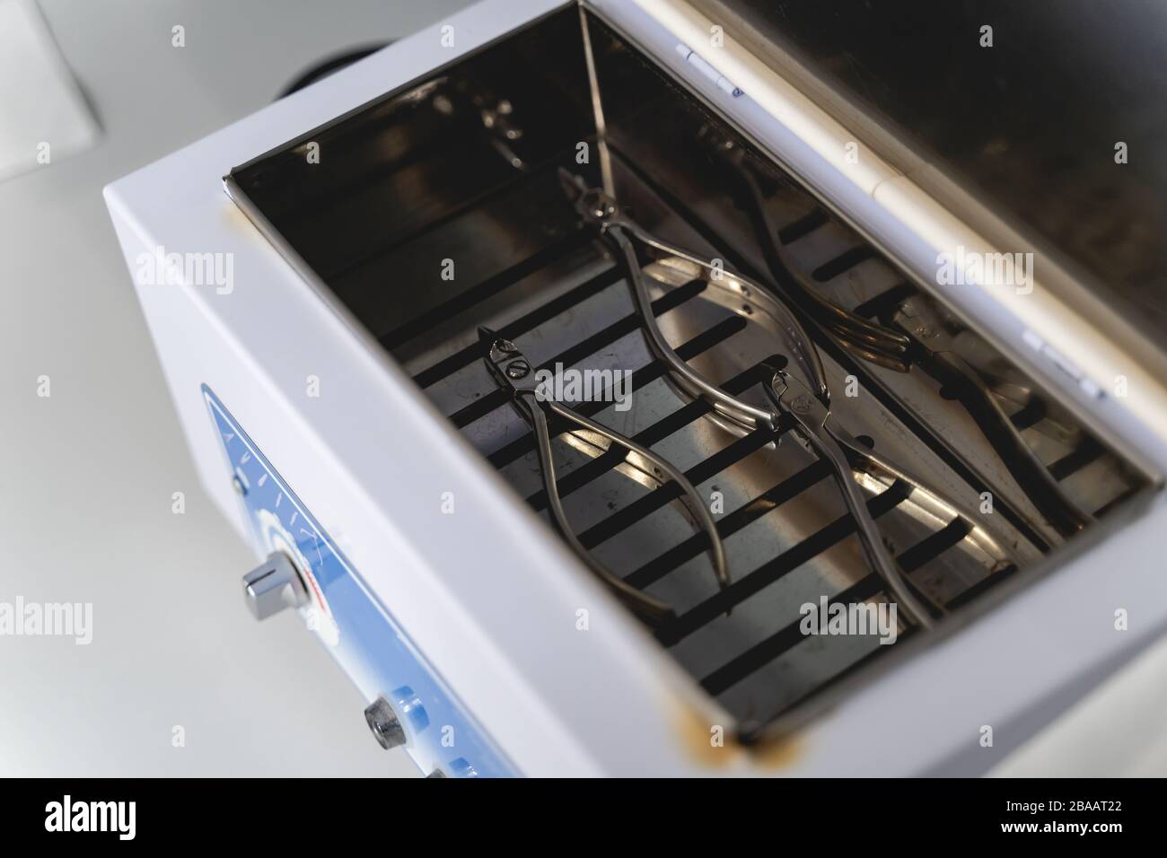 Close up of professional box for instrument sterilization Stock Photo ...