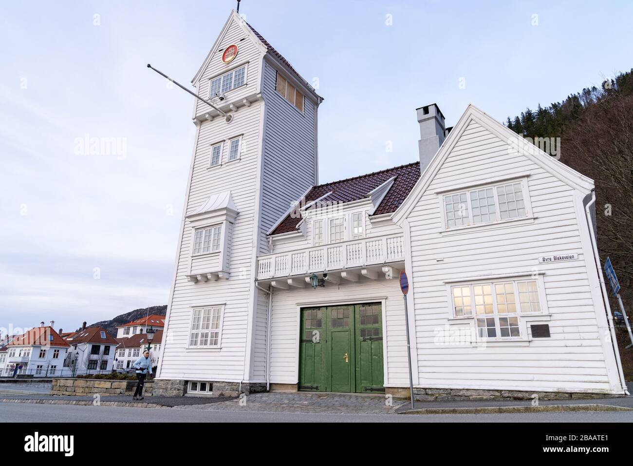 Bergen / Norway - February 25, 2020: Bergen historic fire station at ...