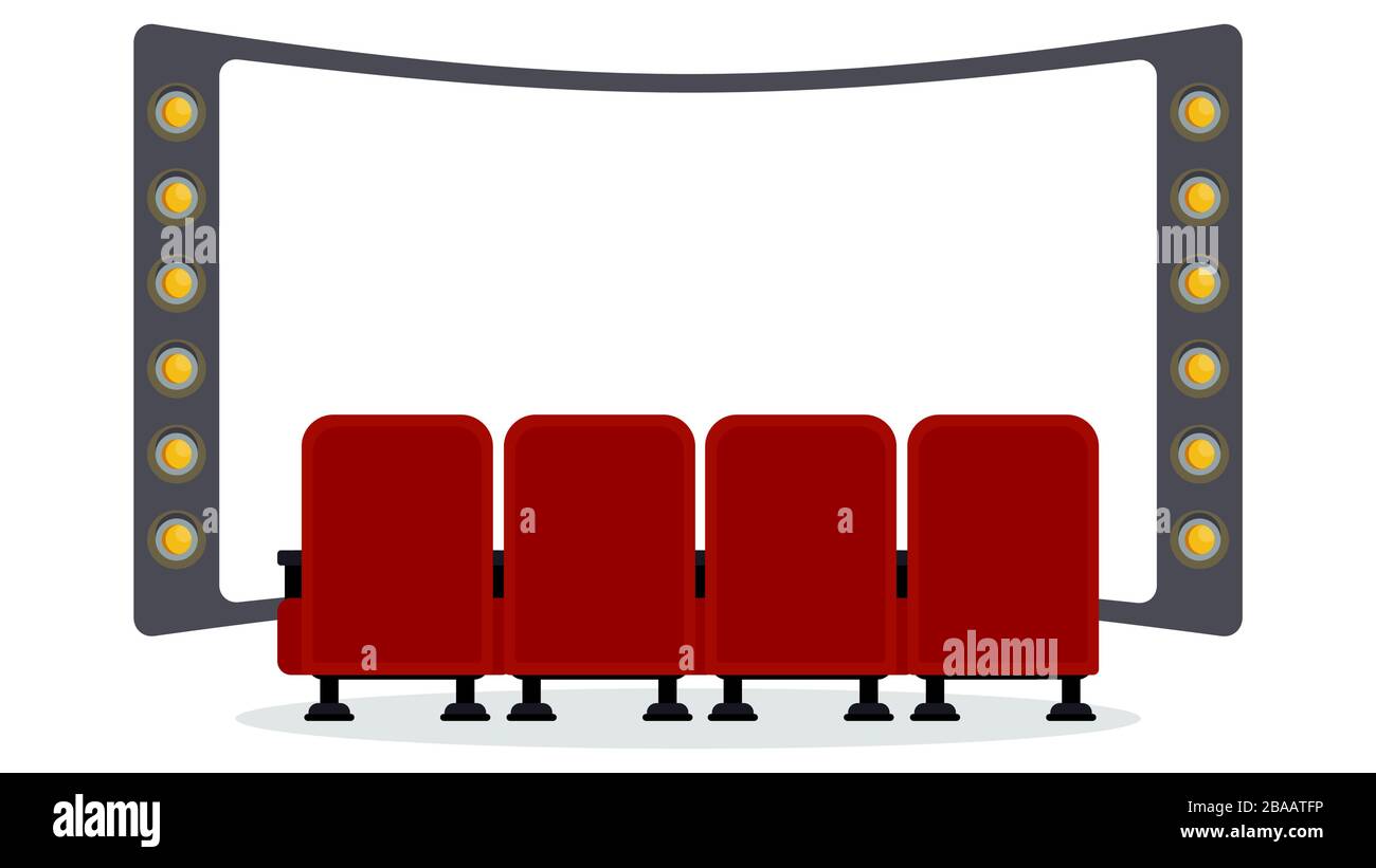 Cinema seats illustration. Flat vector objects isolated on a white ...