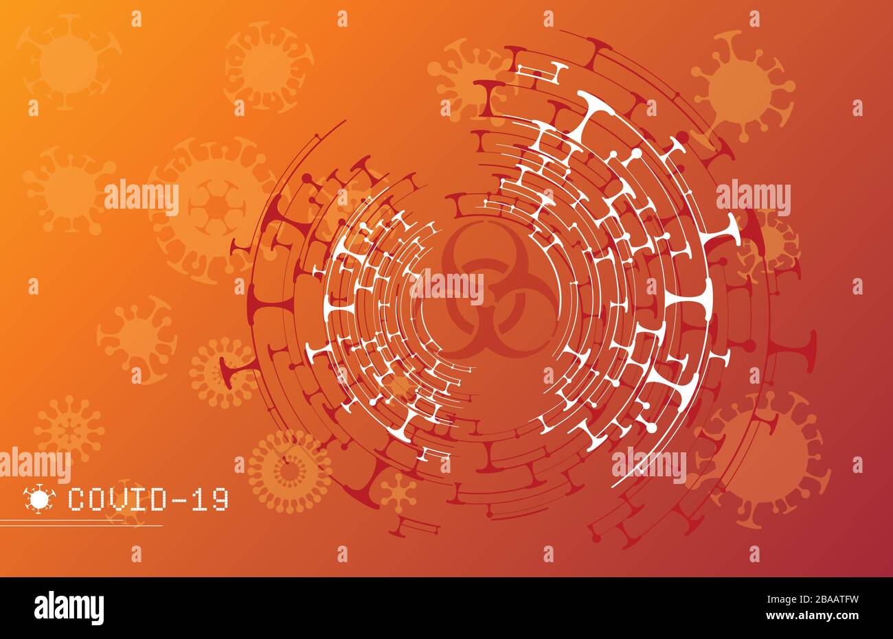 Abstract orange science background with virus sign Stock Vector Image ...