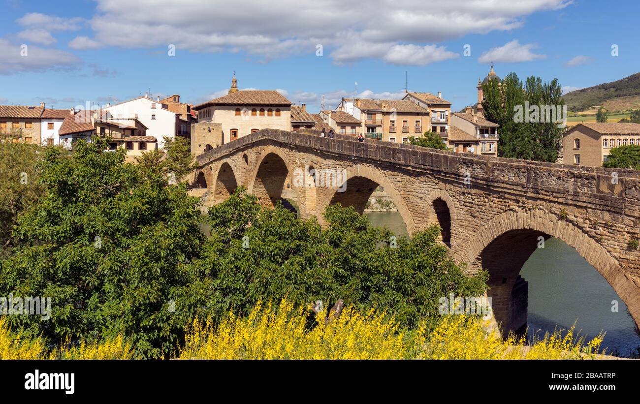 Puente de la Reina, Navarre, Spain. The Romanesque bridge after which ...
