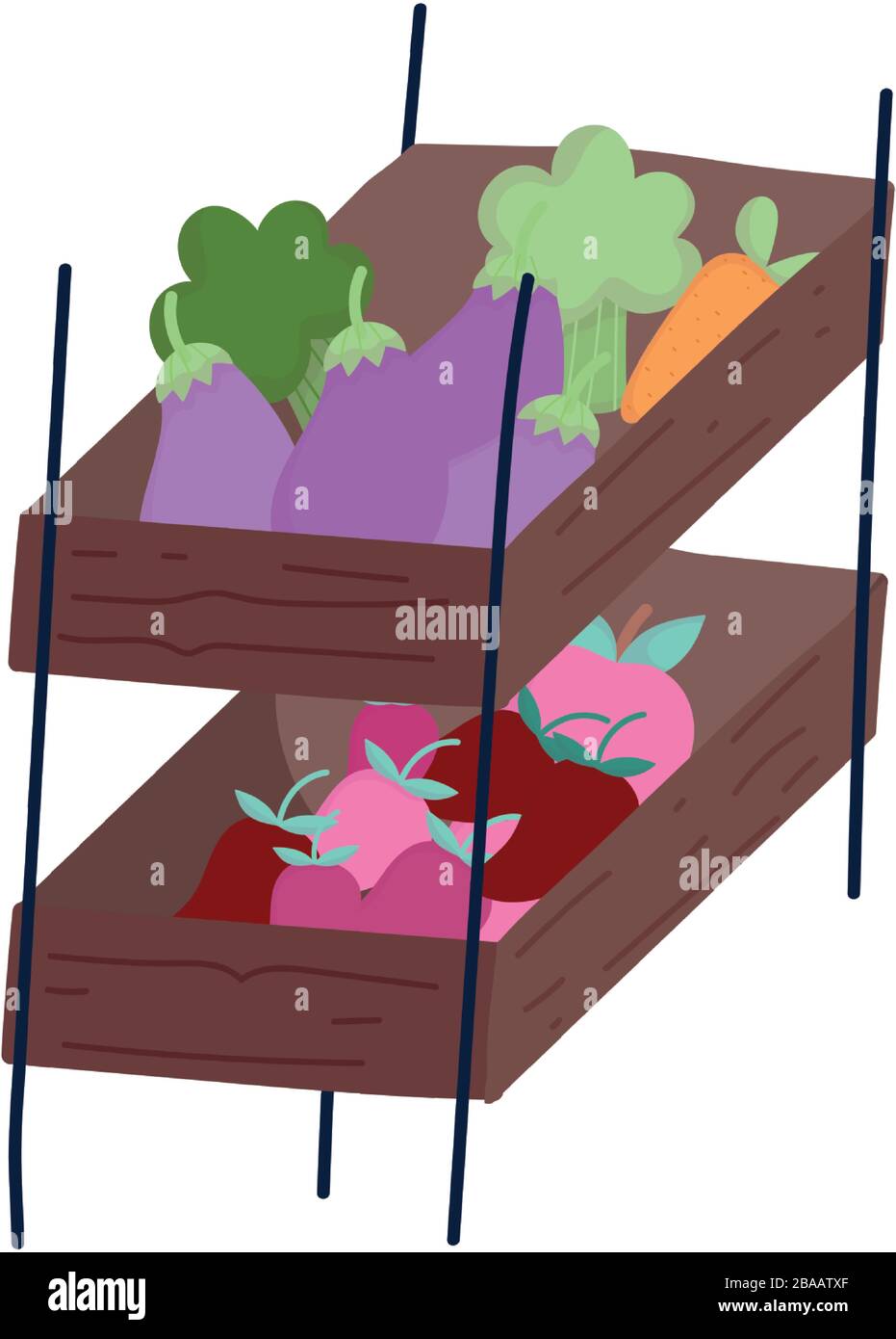 vegetables market stall isolated image vector illustration Stock Vector ...