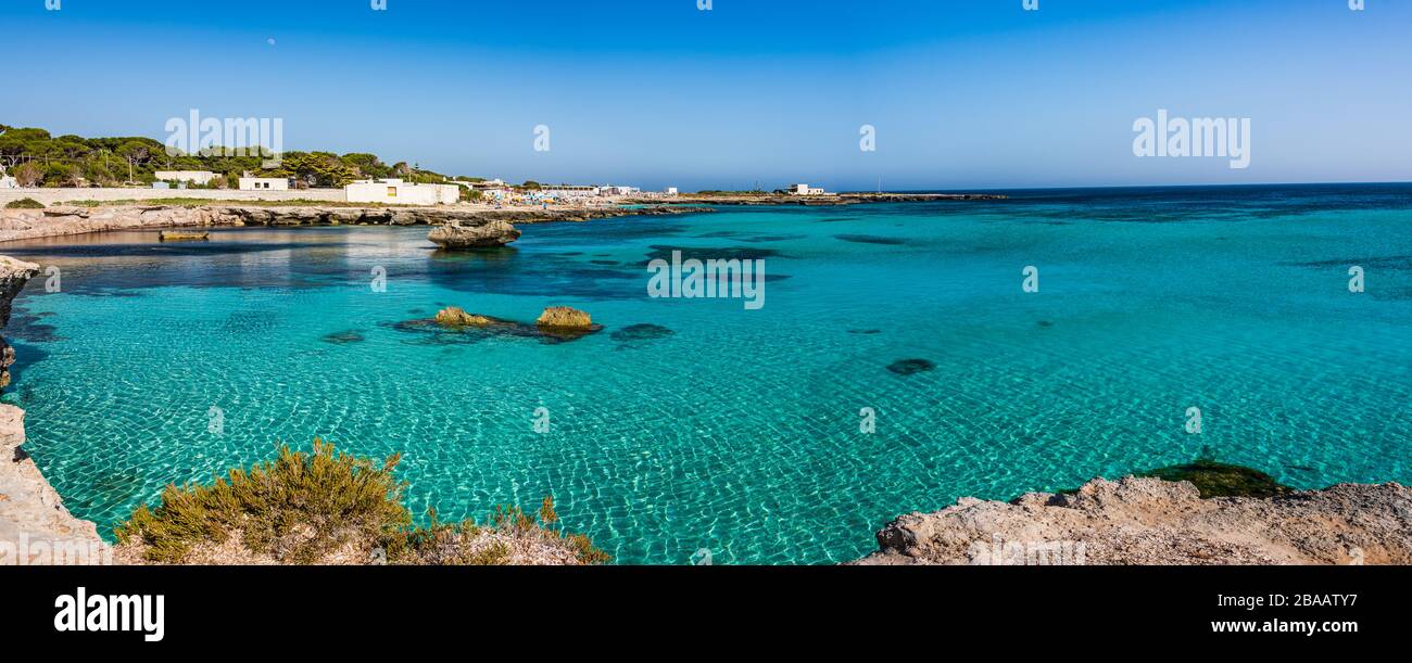 The transparent seewater of Lido Burrone in Favignana, Aegadian Islands ...