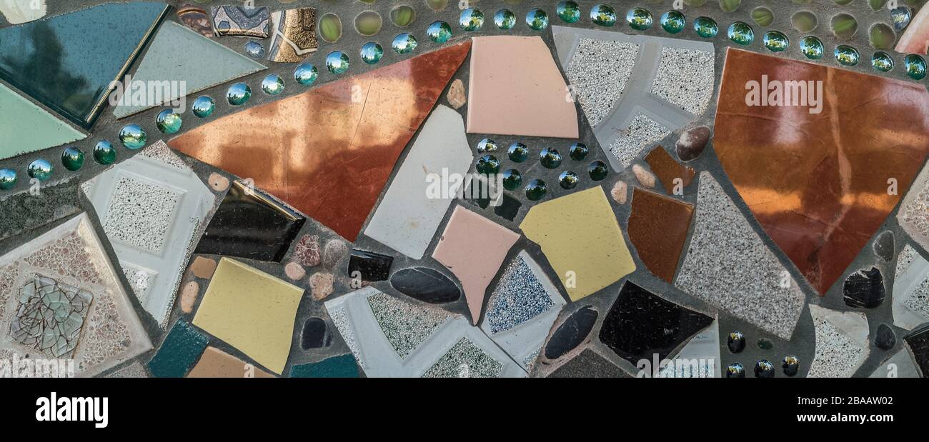 Mosaic tiles with various shapes and colors Stock Photo - Alamy