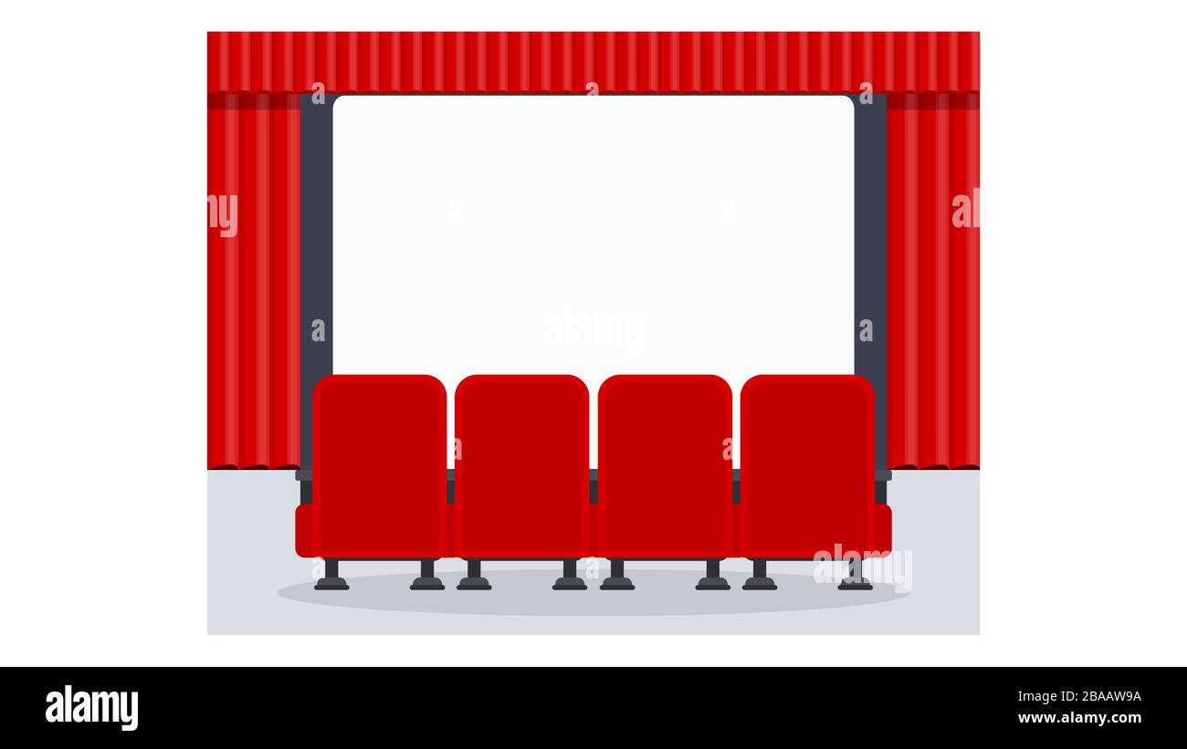 Cinema seats illustration. Flat vector objects isolated on a white ...