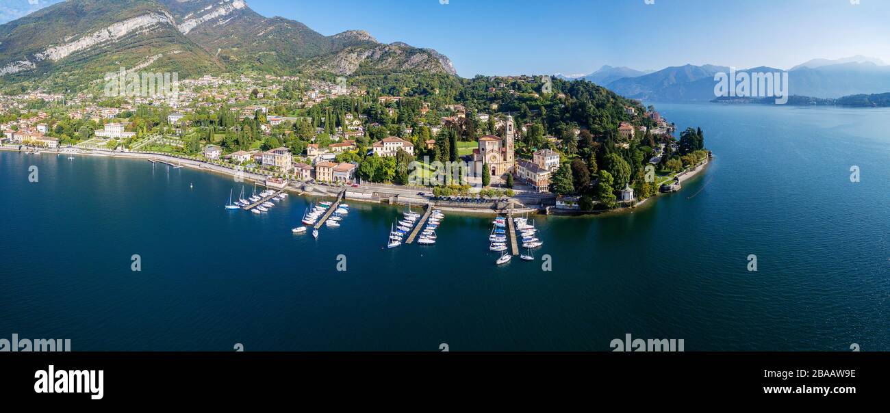 Tremezzo - Lake Como (IT) - Aerial overview to the north Stock Photo ...
