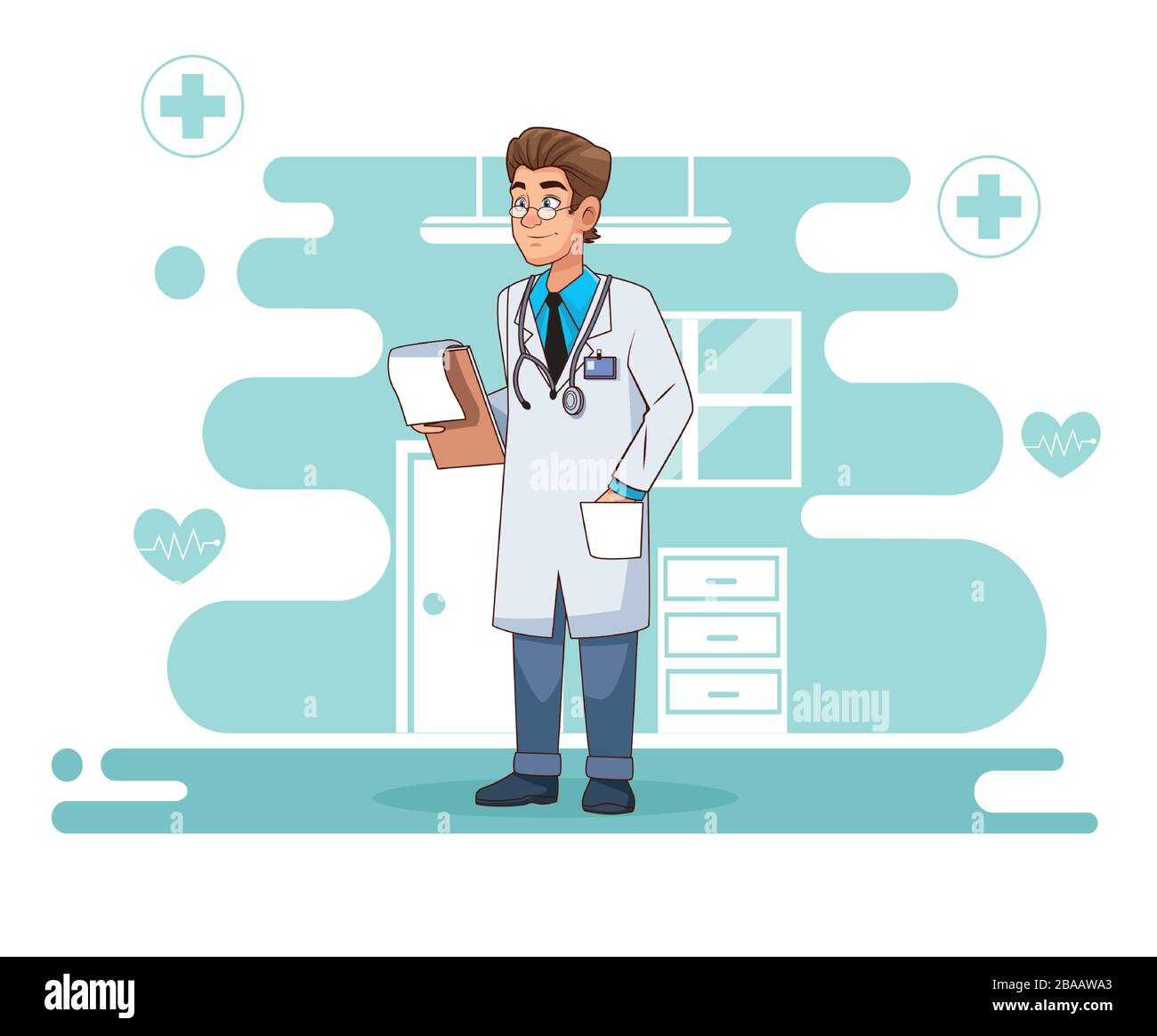 professional doctor with checklist character Stock Vector Image & Art ...