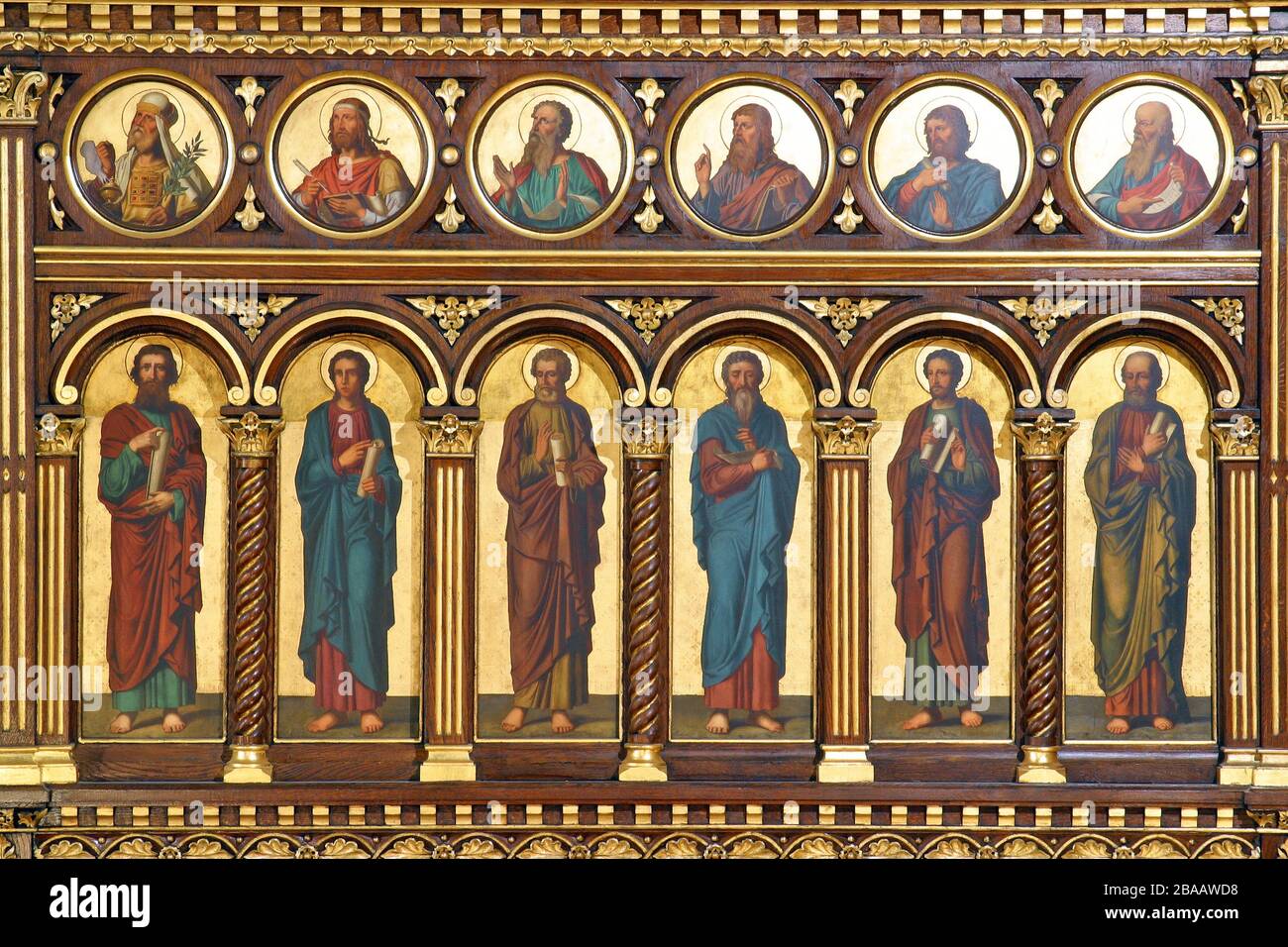 Prophets and Apostles, detail of Iconostasis in Greek Catholic Co ...
