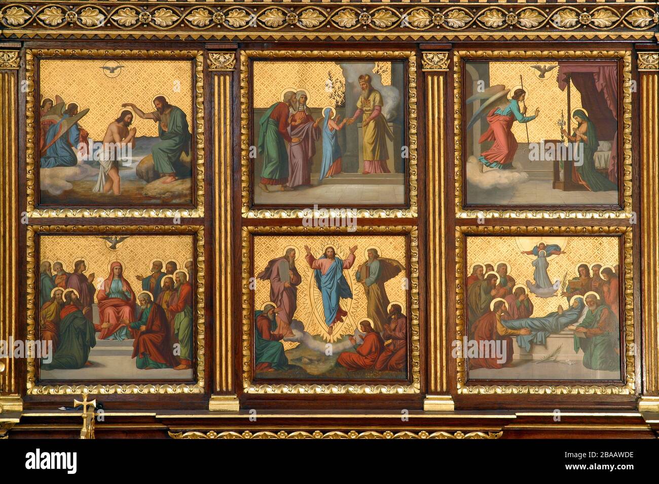 Scenes from the life of Mary and Jesus, detail of Iconostasis in Greek ...