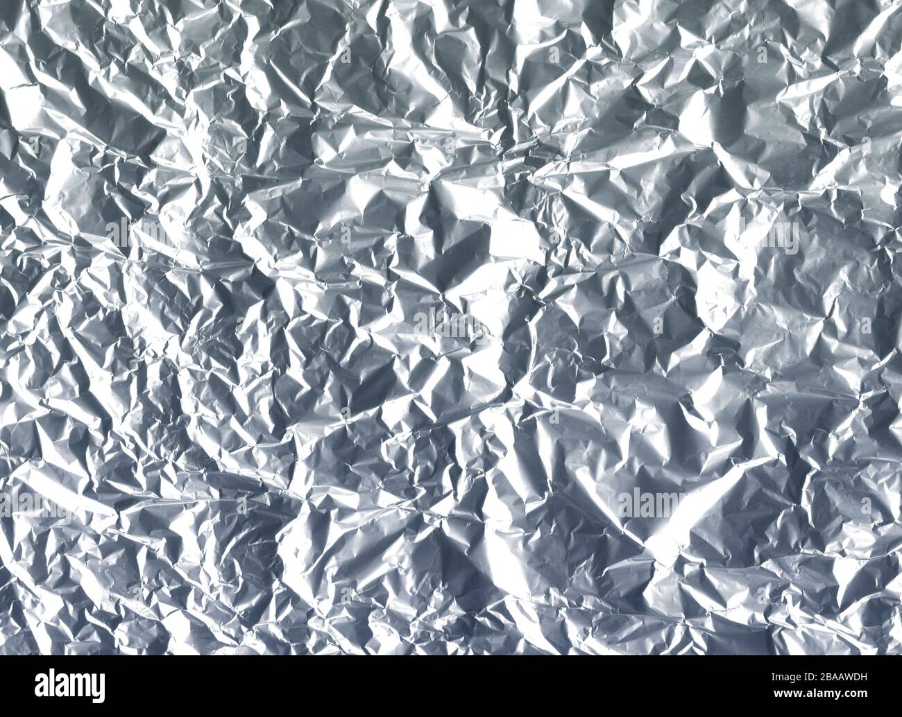 front view closeup of wrinkled aluminum metallic foil pattern texture ...