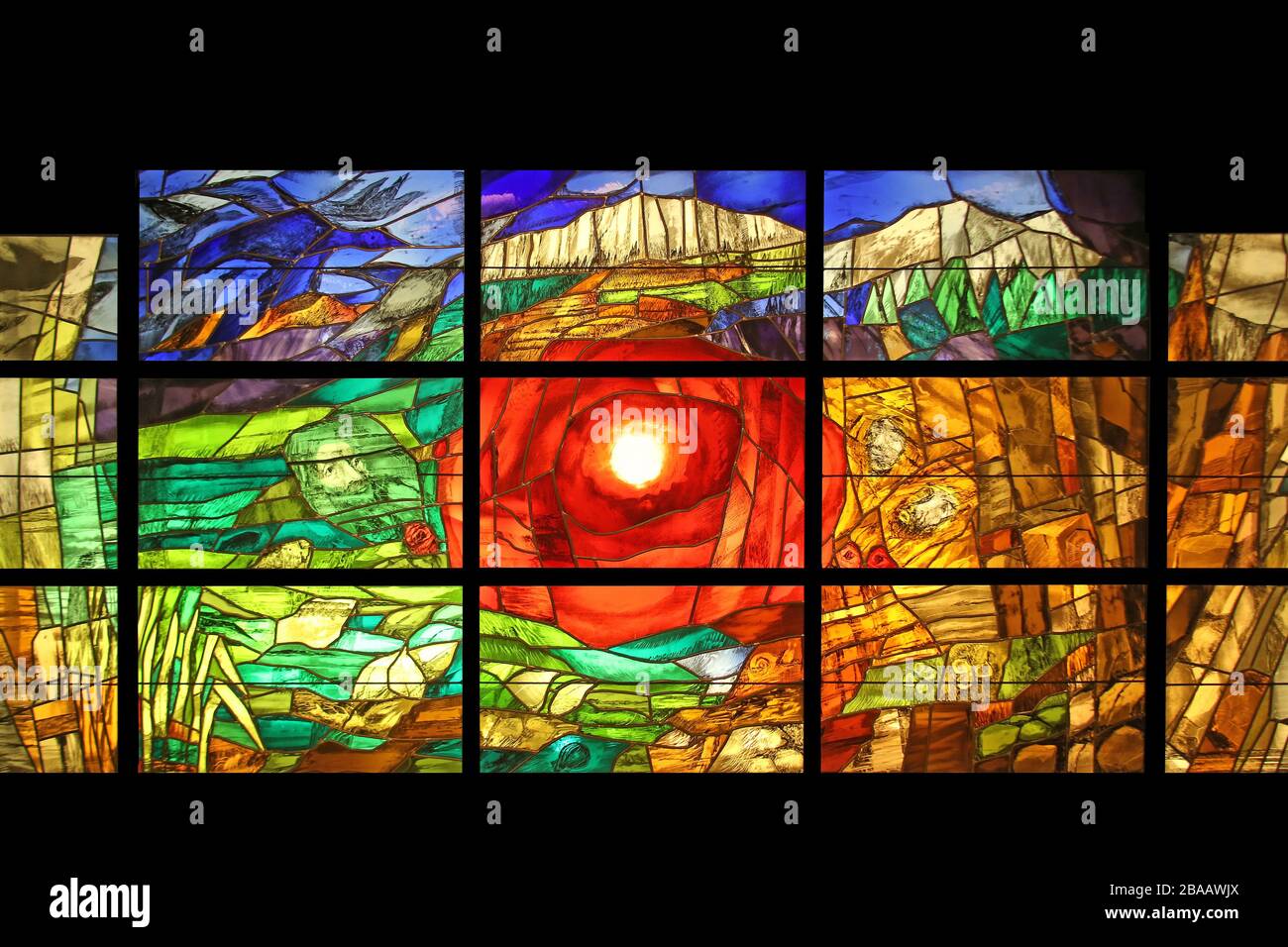 View the elements of life, stained glass window by Sieger Koder in ...