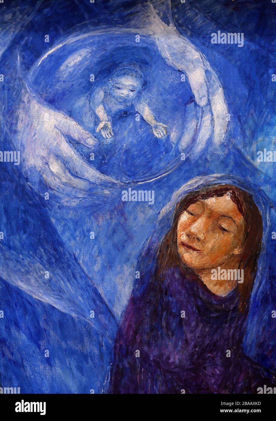 Virgin Mary, detail of high altar by Sieger Koder in St. Joseph's ...