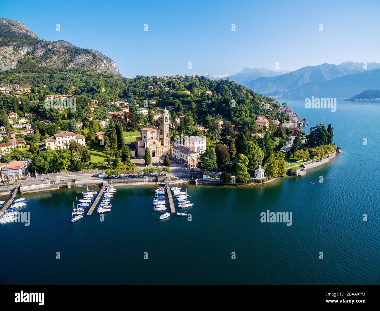 Tremezzo - Lake Como (IT) - Aerial overview to the north Stock Photo ...