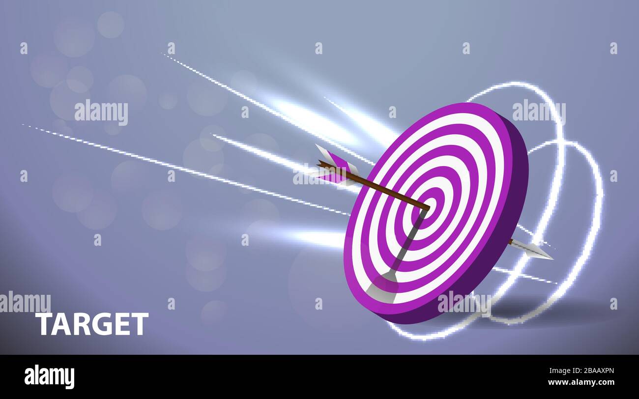 Vector realistic illustration with target financial goal concept ...