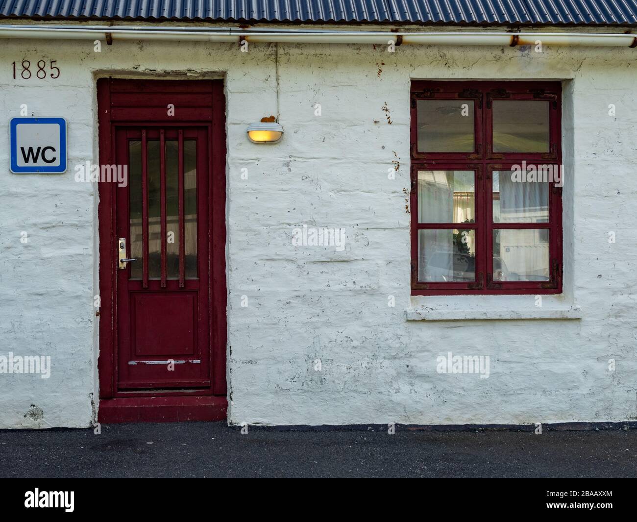 Faroe Islands, Viðoy, Viðareiði, Old building which were become public ...