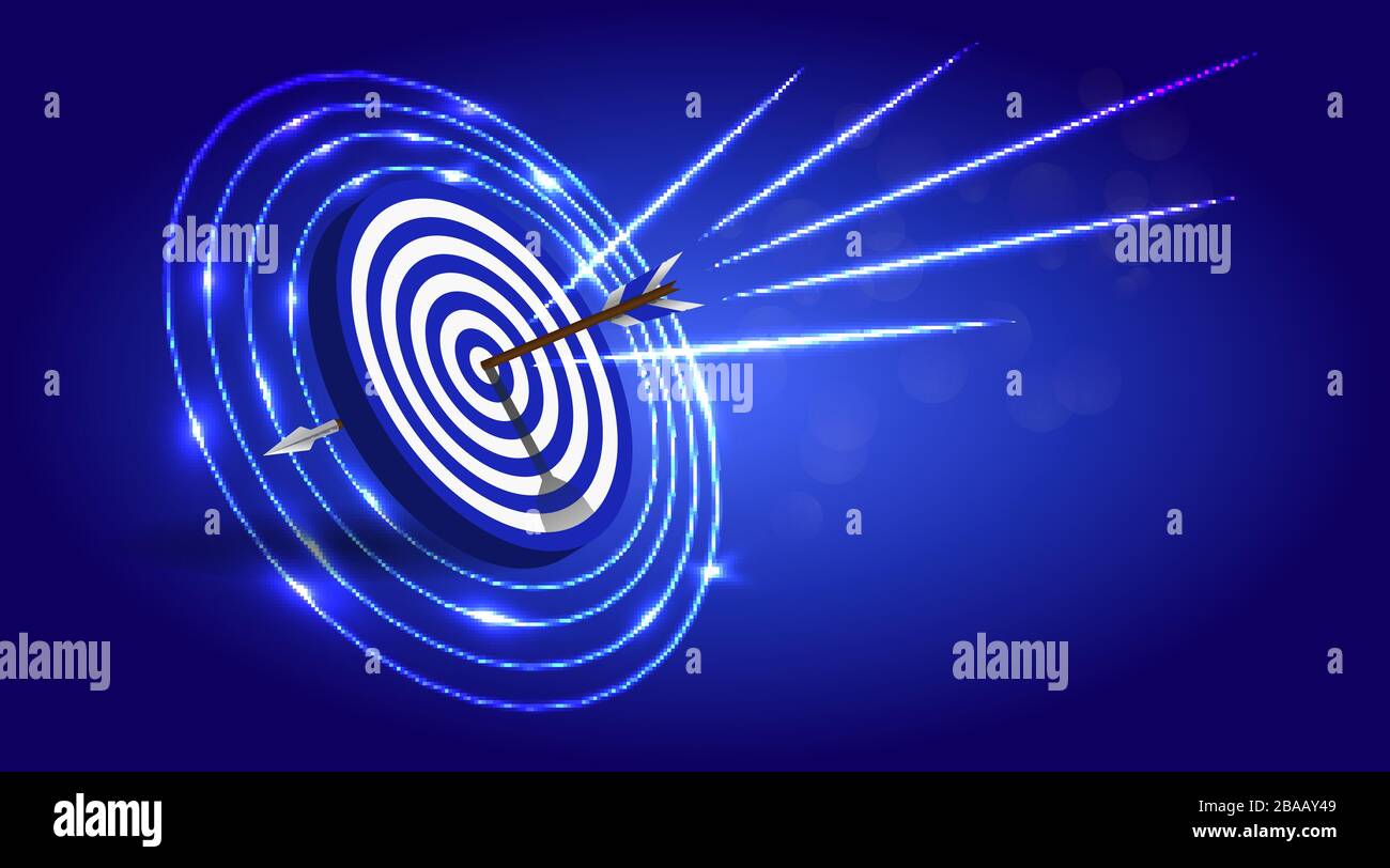 Vector realistic illustration with target financial goal concept ...