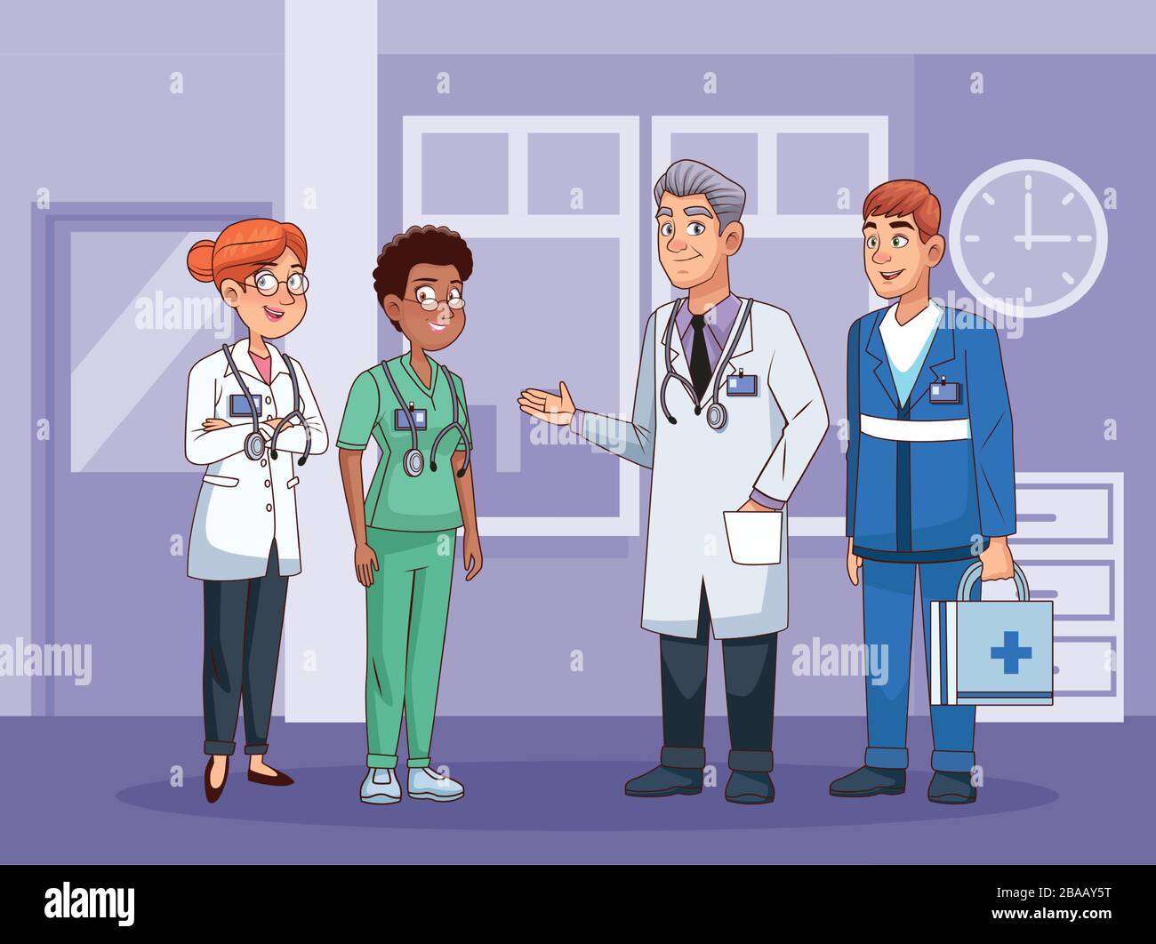 professional doctors staff in hospital characters Stock Vector Image ...