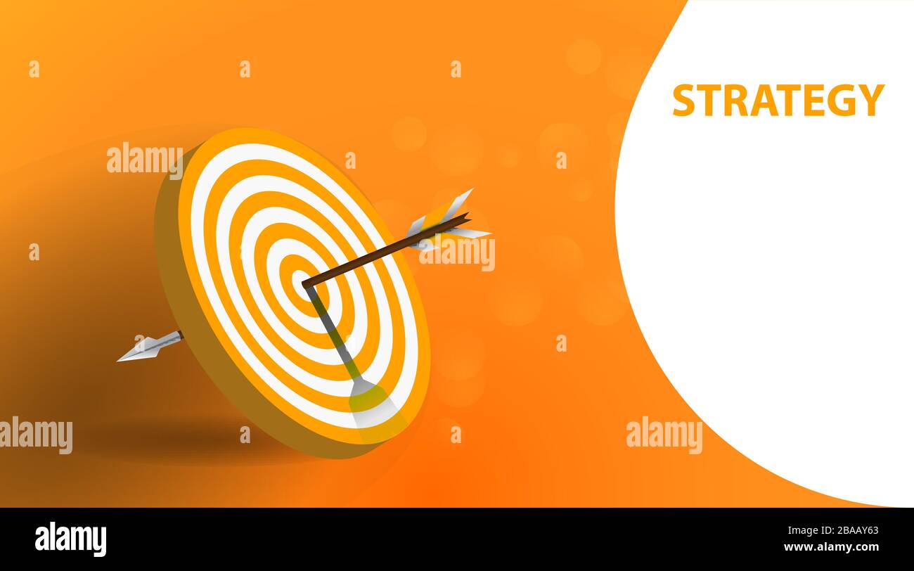 Vector realistic illustration with target financial goal concept ...