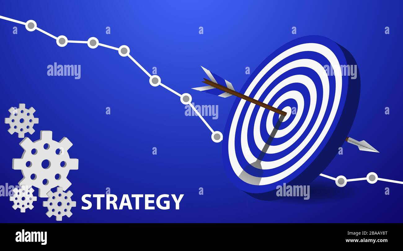 Vector realistic illustration with target financial goal concept ...