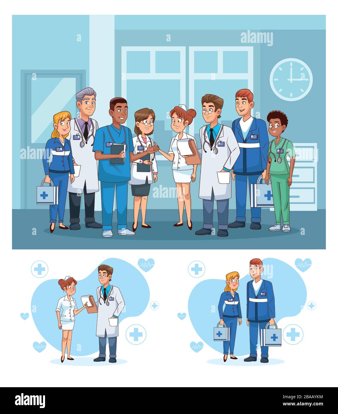 professional doctors staff in hospital characters Stock Vector Image ...